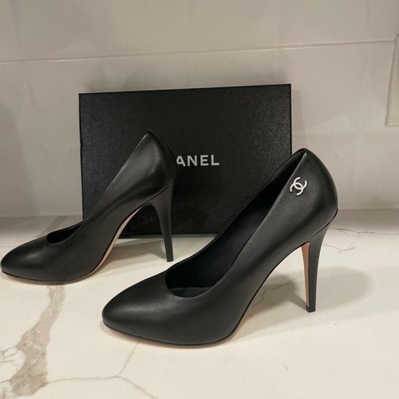 CHANEL | Shoes | Chanel 9c Lambskin Leather Hidden Platform Heels Pumps ...